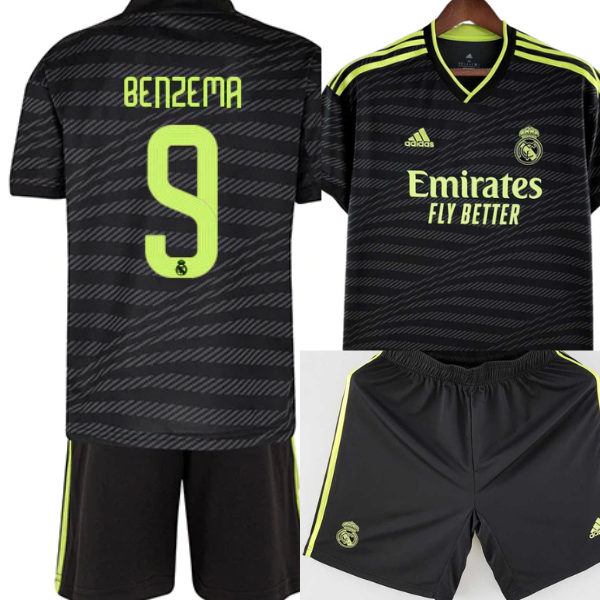 Real Madrid Benzema Third Kids Kit 2022/2023